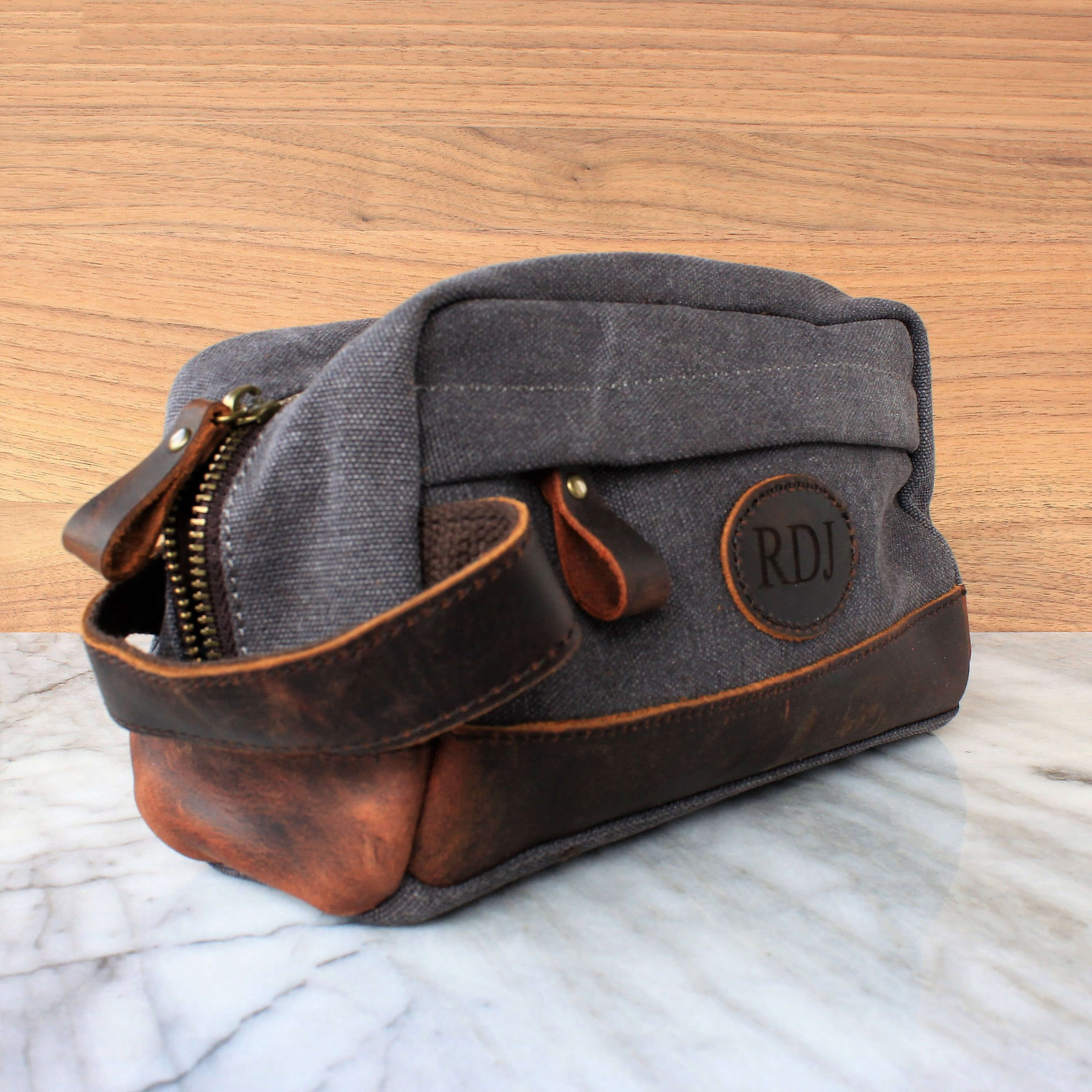 Groomsmen Gifts Monogrammed Toiletry Bag Personalized Dopp Kit Handmad ...