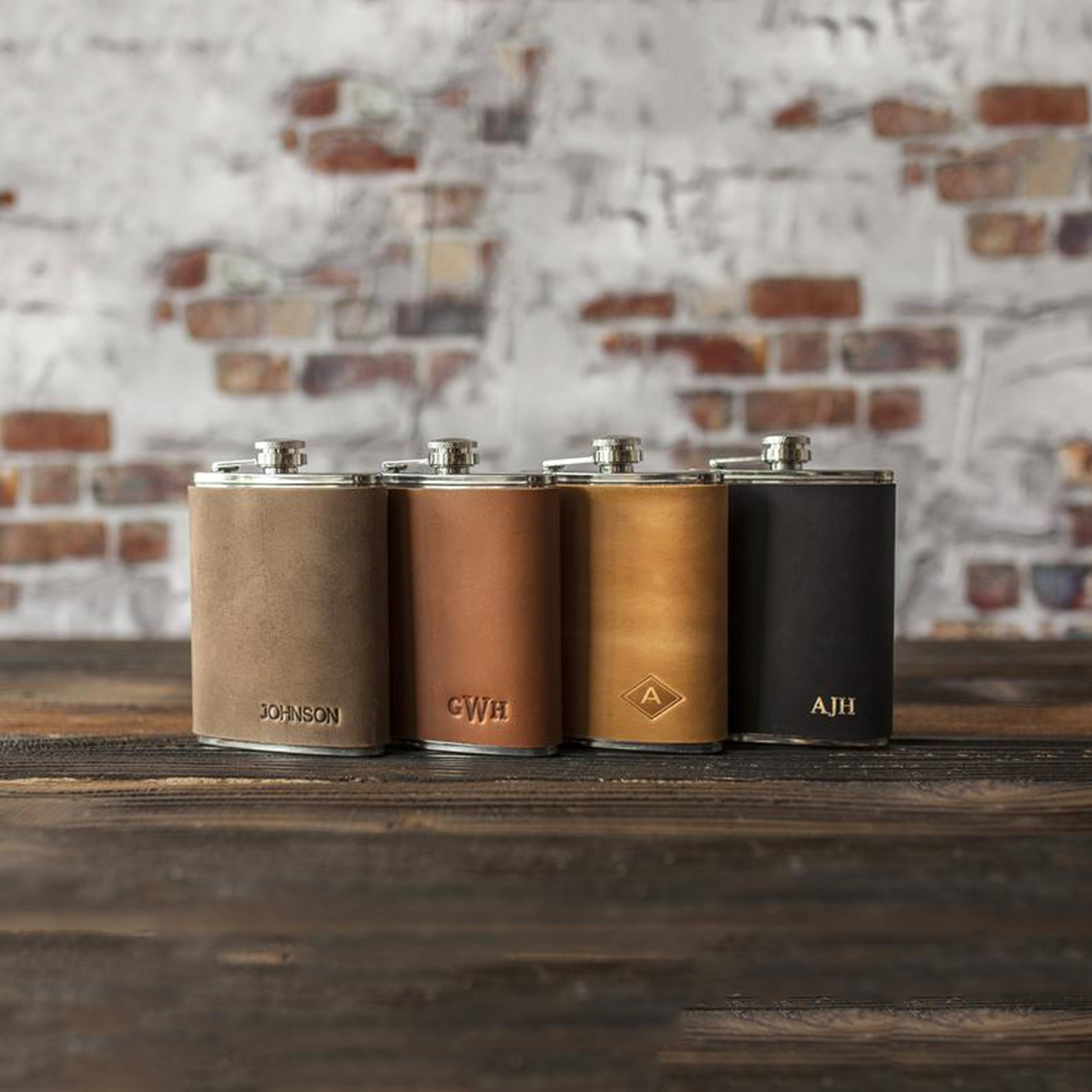 Groomsmen Gift Customized Flask Personalized Leather Flask Engraved Fl ...