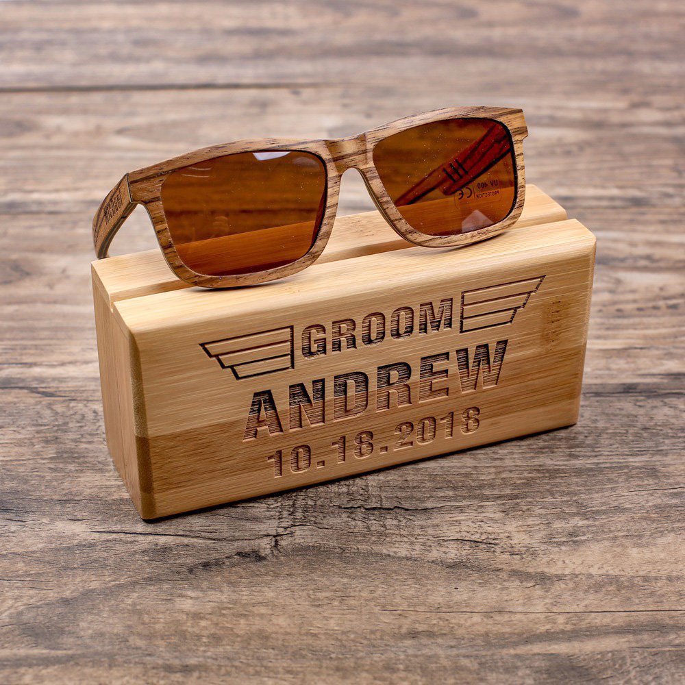Groomsmen Gift Monogram Sunglasses Personalized Wood Sunglasses Engrav ...